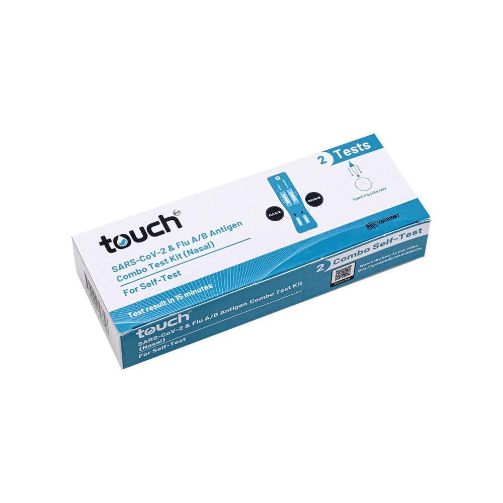 TOUCH BIO SELF TEST KIT - SARS COMBO RAT SARS-COV-2 & FLU A/B (NASAL ...