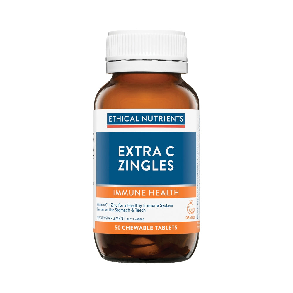 ETHICAL NUTRIENTS EXTRA C ZINGLES CHEWABLE ORANGE 50T – Happy Olive Tree