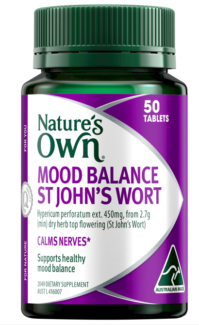 NATURES OWN TAB MOOD BALANCE ST JOHNS WORT 450MG – Happy Olive Tree